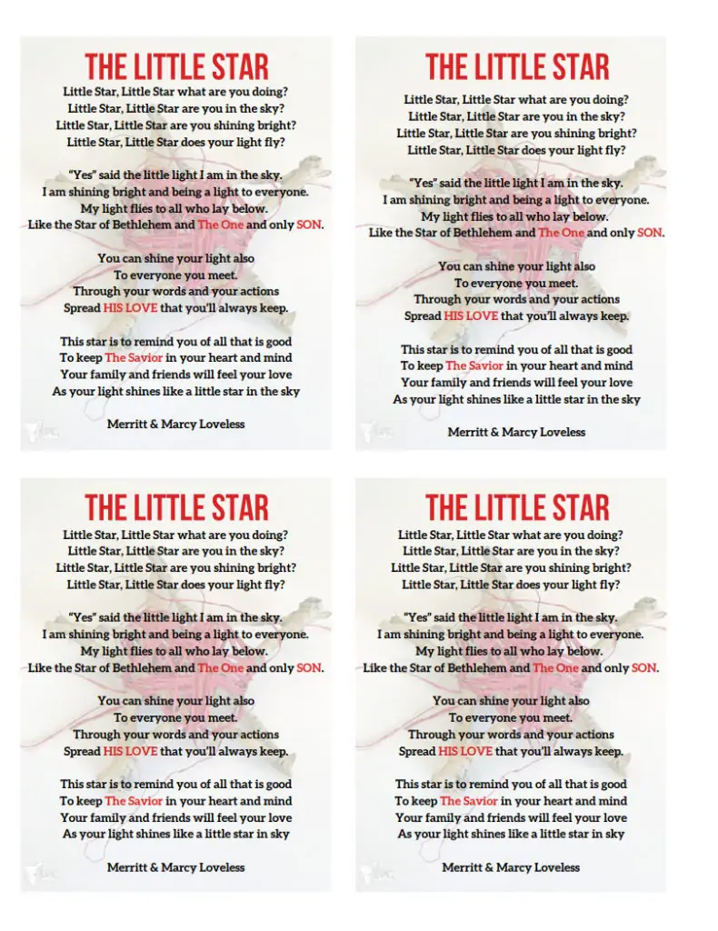 The Little Christmas Star Decoration and Poem - Uplifting Mayhem